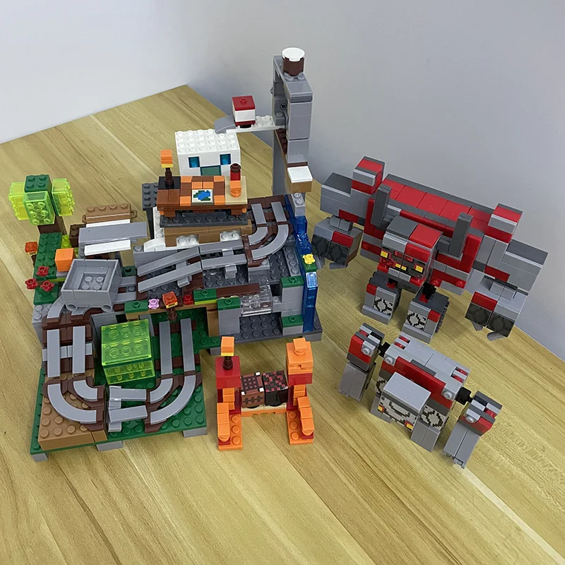 Redstone Mountain Cave Village Building Block Action Figures Bricks ...