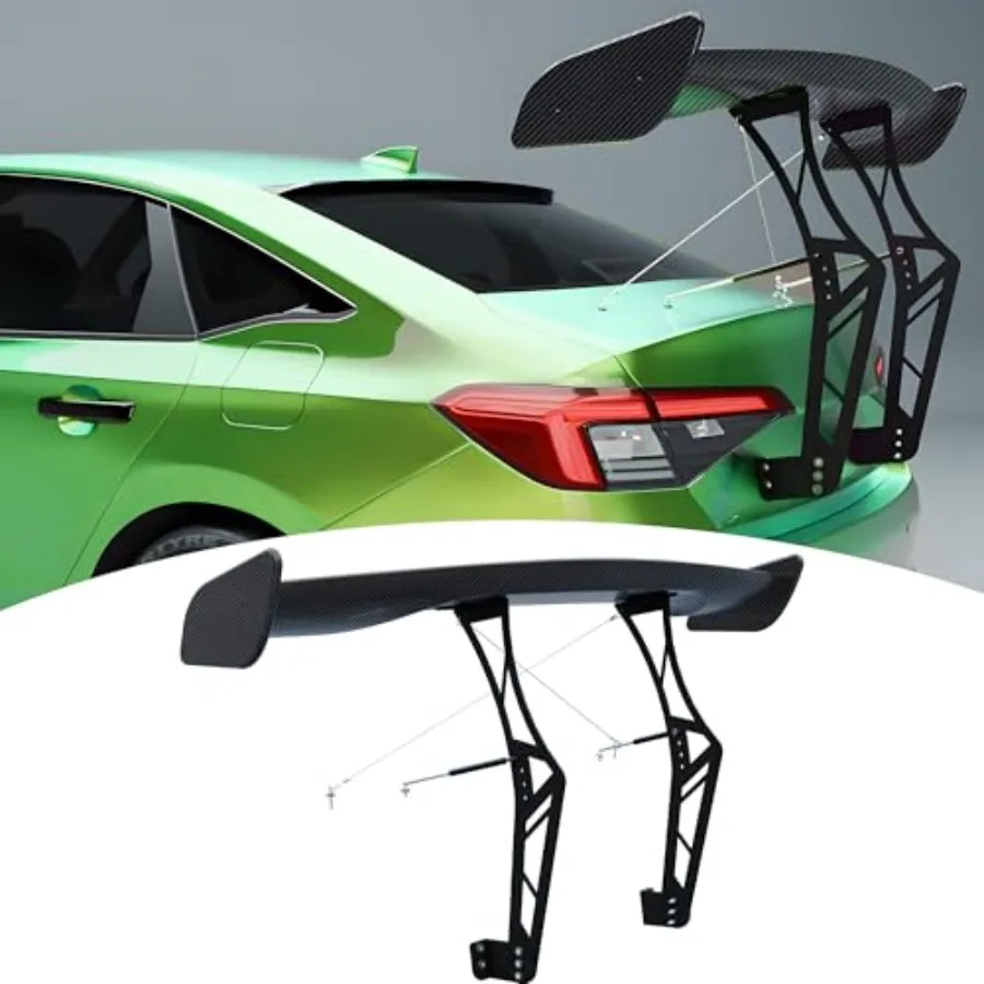 STSEV01 Universal 55 Car Rear Spoiler Chassis Mount Wing Adjustable ...
