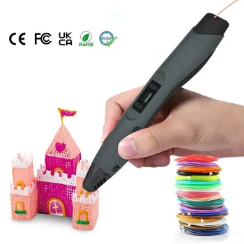 Multifuntional 3D Printing Pen with LED Screen 2pcs 5M PLA Filament ...