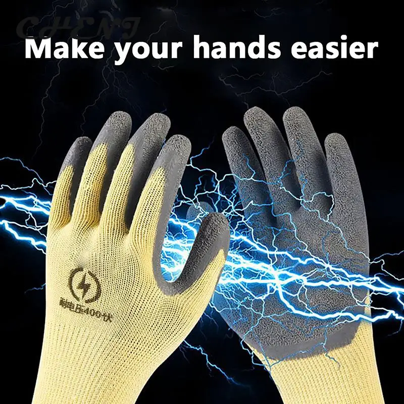 1 Pair 400v Insulating Gloves Anti-electricity Security Protection ...