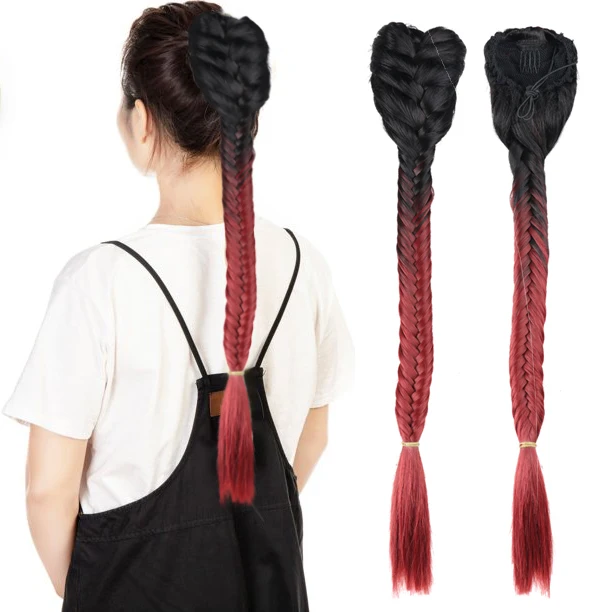 Sending-out-fishbone-braids-for-women-s-wigs-ponytail-wigs-drawstring ...