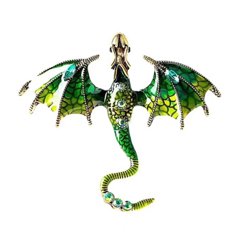 Vintage-Oil-dripping-Dragon-Brooch-Men-Women-Rhinestone-Cartoon-Enamel ...
