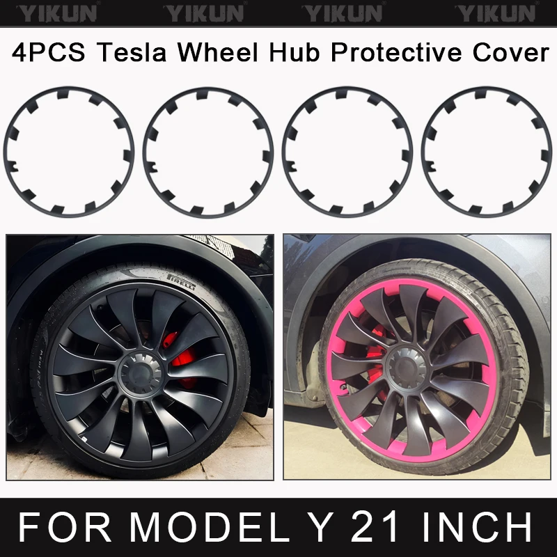 For-Tesla-Model-Y-21-Inch-Rim-Wheel-Hub-Protection-Patch-Protectors-ABS ...