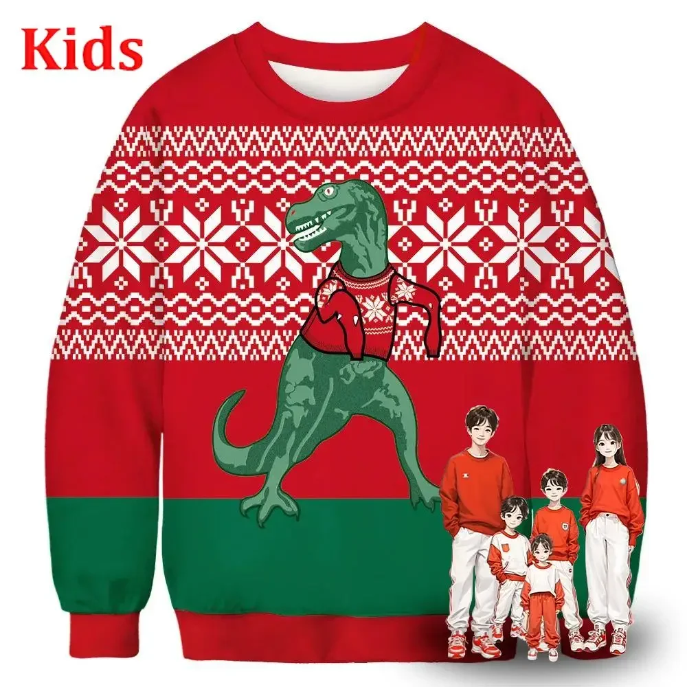 Su-ter-de-Navidad-con-estampado-3D-de-dinosaurio-feo-para-ni-os-y ...