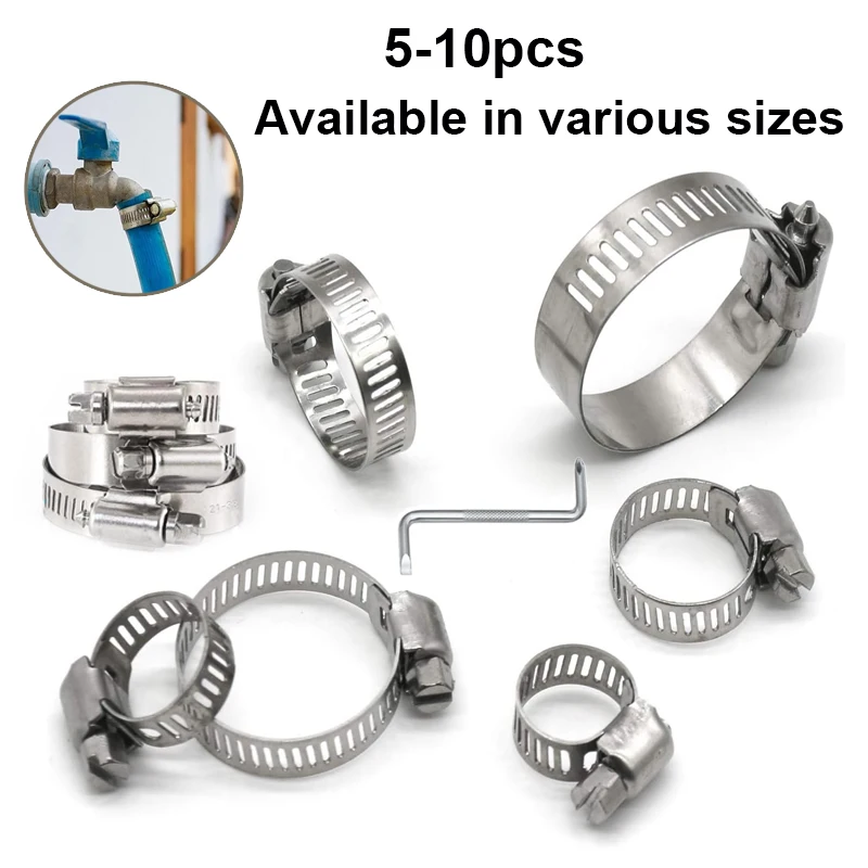 8mm-to-152mm-Multiple-sizes-304-Stainles-Steel-Adjustable-Hose-Clamp-1 ...