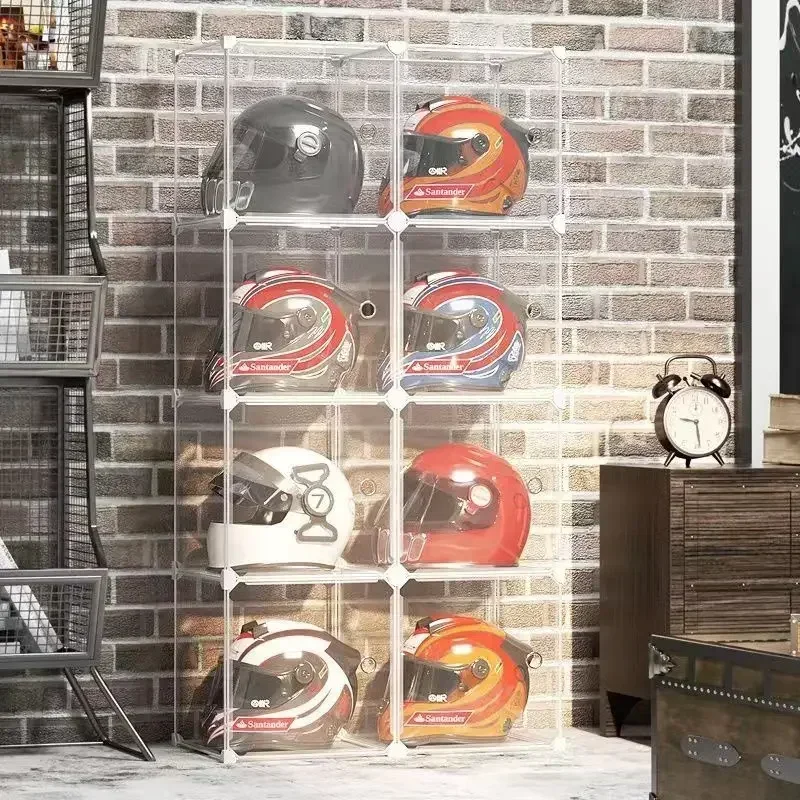 Motorcycle-Helmet-Cabinet-Shelf-Display-Cabinet-Showcase-Modern-Folding ...
