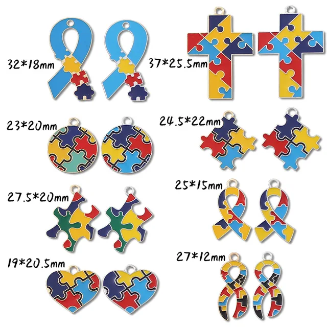 Button Badge Jigsaw Puzzle Piece Badge Pin – Autism Awareness Symbol ...