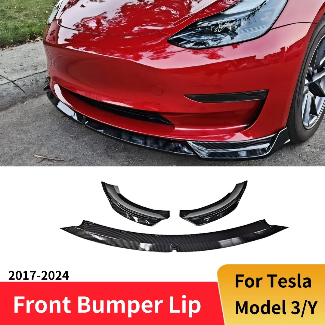 For Tesla Model 3 Y 2017-2024Front Air Dam Splitter Chin Bumper Lip ...