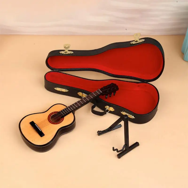 Mini-Classical-Guitar-Model-Wooden-Miniature-Guitar-Ornament-Resin ...