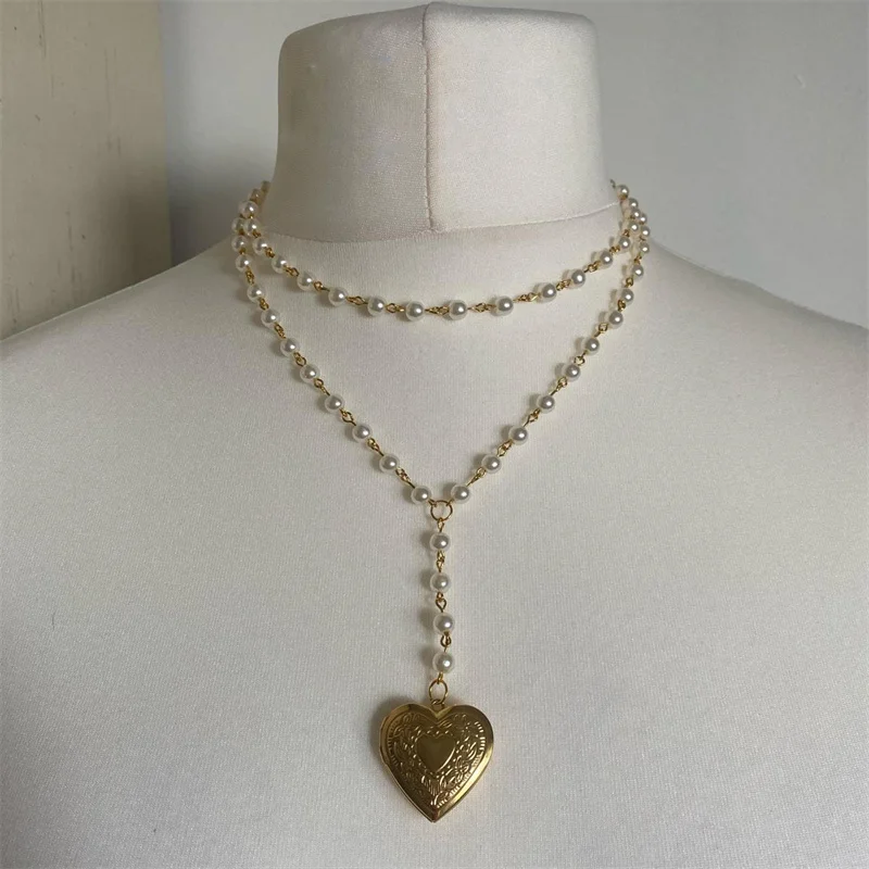 Handmade Fairycore Beaded Double Layered Rosary Coquette Necklace With ...