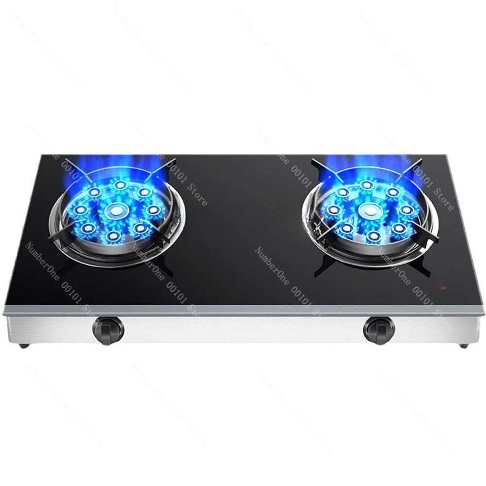 Household Doube Cooktop Desktop Gas Stove Natural Liquefied Gas Timing ...