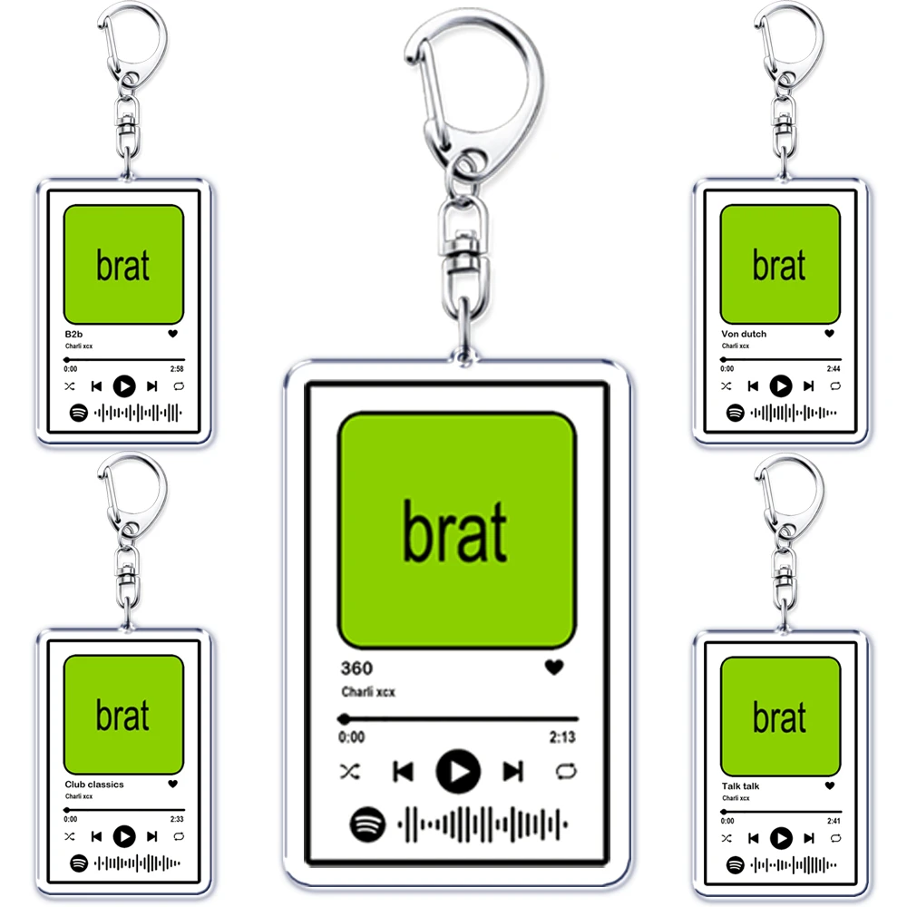 Popular Charli XCX Brat Album Keychains Hot Songs Playlist Pendant ...