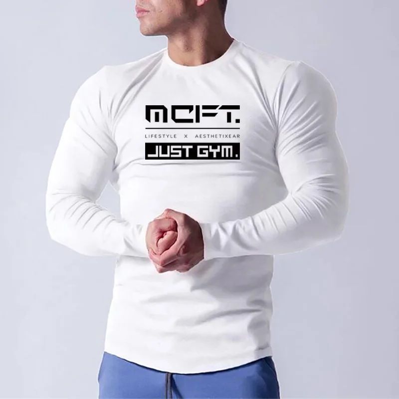 Muscle-Guys-Fitness-Cotton-Long-Sleeve-Sport-T-shirt-Gym-Running ...