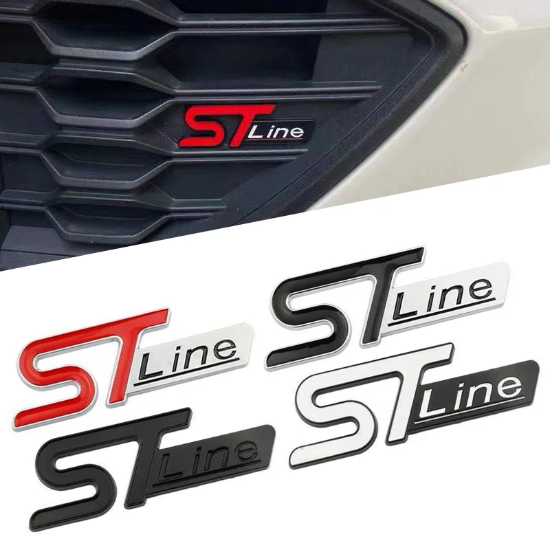 Metal ST Line Logo Car Front Grill Trunk Emblem For Ford Kuga MK3 MK2 ...