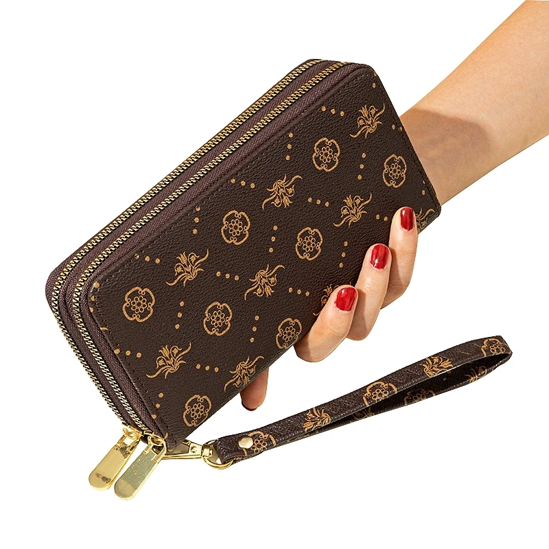 Double-Zipper-Women-Wallets-Soft-Leather-Printing-Luxury-Designer-Large ...