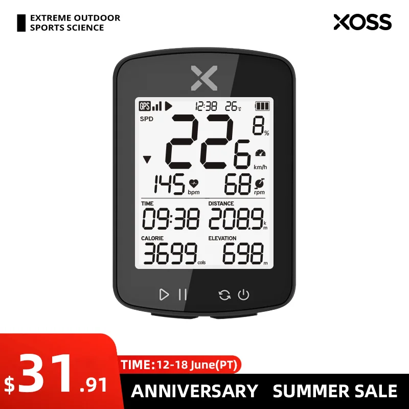 XOSS G/G2 GPS Bike Computer Wireless Cycling Speedometer Road Bike MTB ...