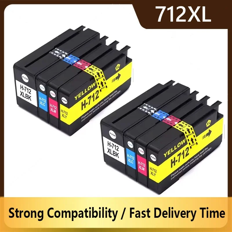 For Hp 712 XL 712XL 712B 3ED71A Color Remanufactured Inkjet Ink ...