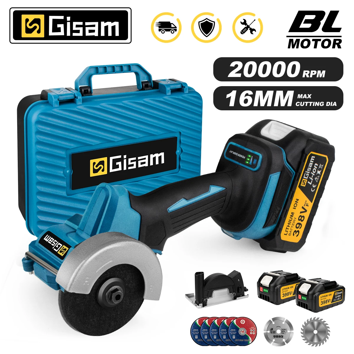 Gisam-76mm-Brushless-Angle-Grinder-Grinding-Cutting-Machine-Cordless ...
