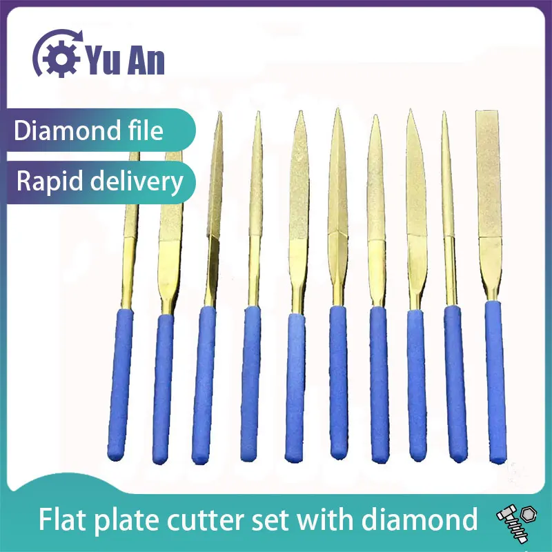 Diamond-Needle-File-Set-Flat-Plate-Small-Contusion-Round-Triangle-File ...