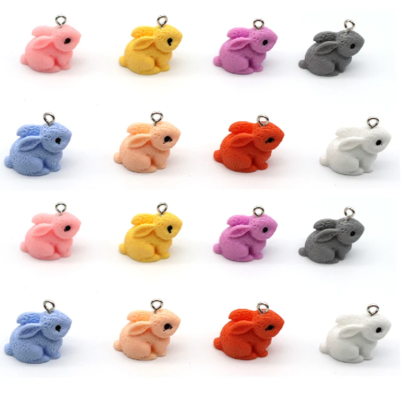 10Pcs-Cute-Resin-Rabbit-Charms-Animals-Pendants-for-Jewelry-Making-DIY ...