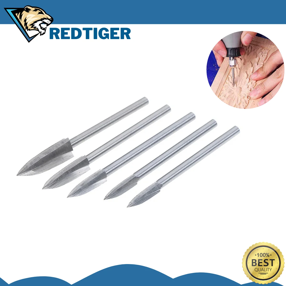 5PCS/Set Wood Carving Drill Bit HSS Engraving Drill Bit Set Carbide ...