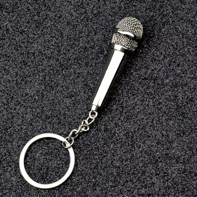 Microphone Keychain Singer Rapper Music Lover Metal Key Chains Bag ...