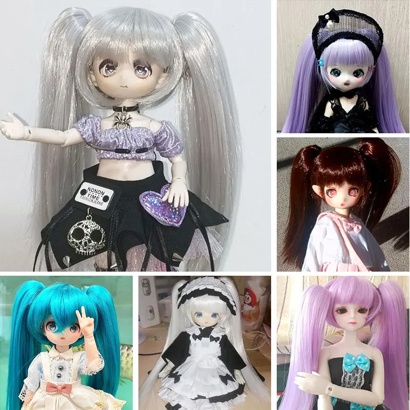 1/3 1/4 1/6 1/8 BJD SD baby high temperature fiber wig lovely double ...