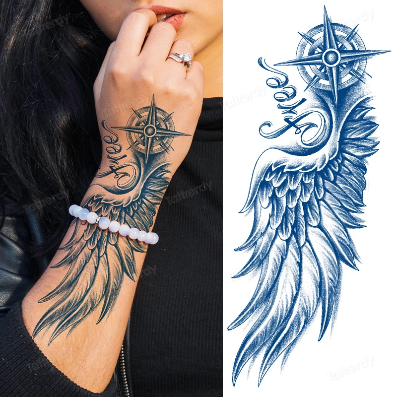 Semi-permanent-Juice-Waterproof-Temporary-Tattoos-Wings-Cross-Fox-Sexy ...