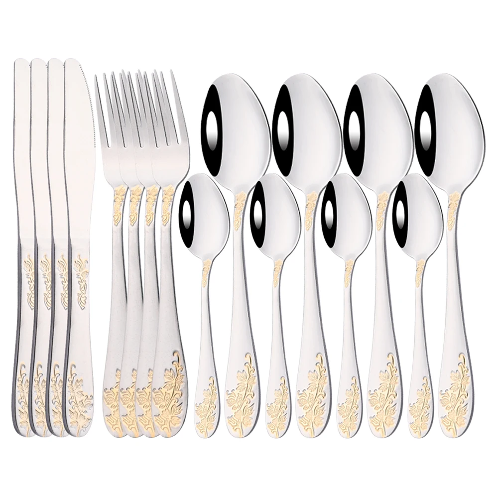 Service-de-vaisselle-occidentale-en-acier-inoxydable-style-vintage ...