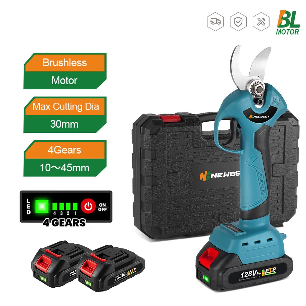 45mm Electric Brushless Pruner Shear 4 Gears Cordless Efficient Garden ...