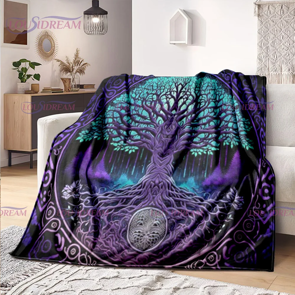 Celtic-Style-Tree-of-Life-Blanket-Tree-of-Life-Wiccan-Flannel-Blanket ...