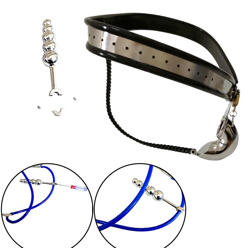 Stainless-Steel-Male-Chastity-Belt-with-Detachable-3-Plugs-Underwear ...