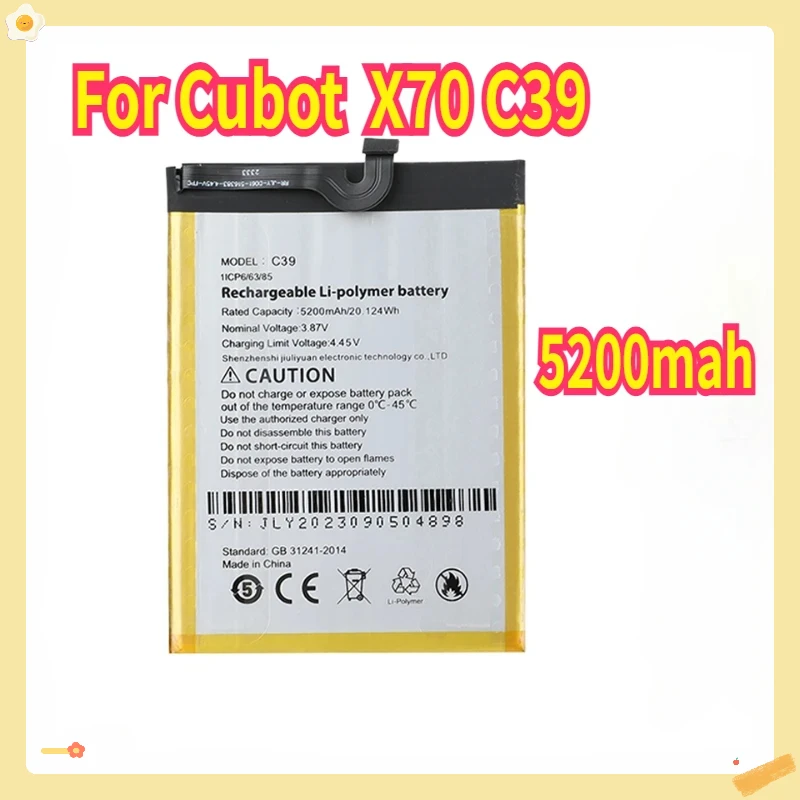 New for Cubot X70 C39 Mobile Phone Battery High Capacity 5200mah 3.87V ...