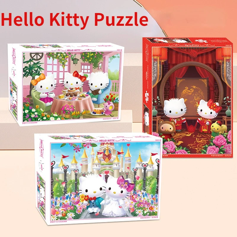 Puzzle Hello Kitty 500 Pieces | Hello Kitty Jigsaw Puzzle - Animation ...