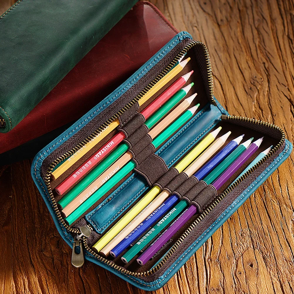 Leather-Pen-Case-Zipper-Retro-Pen-Pouch-For-Boys-Girls-School-Students ...