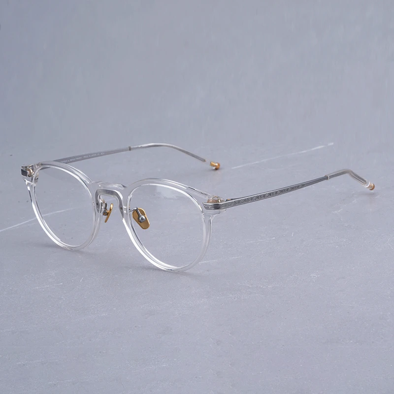 Japonês Masuna Xing Hand-made Round Optical Glasses Frame Retro ...
