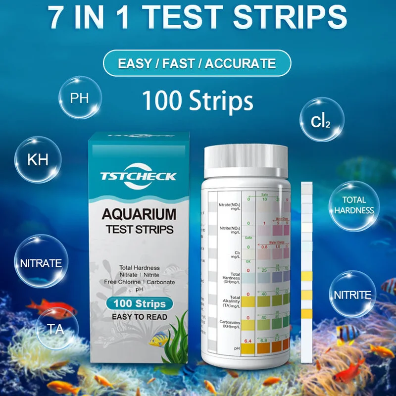 7-IN-1-100strip-Aquarium-Test-Strips-Fish-Tank-Test-Kit-for-Freshwater ...