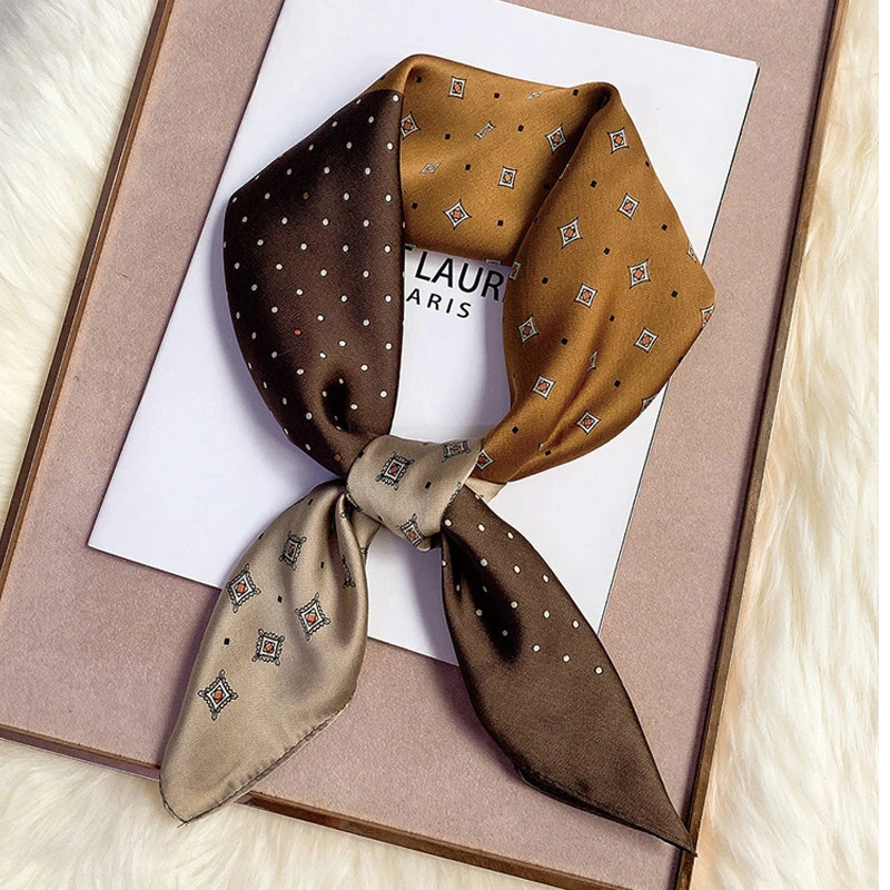 Print 70cm Silk Satin Headkerchief Women Luxury Design Neck Tie Scarf ...