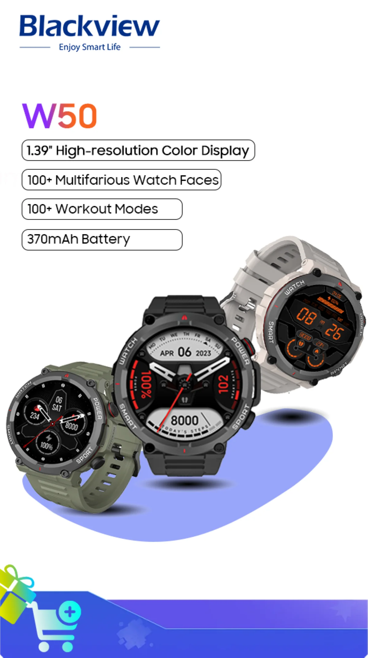 Blackview-NEW-Smart-Watch-W50-Waterproof-Smart-Watch-New-Version-Men ...