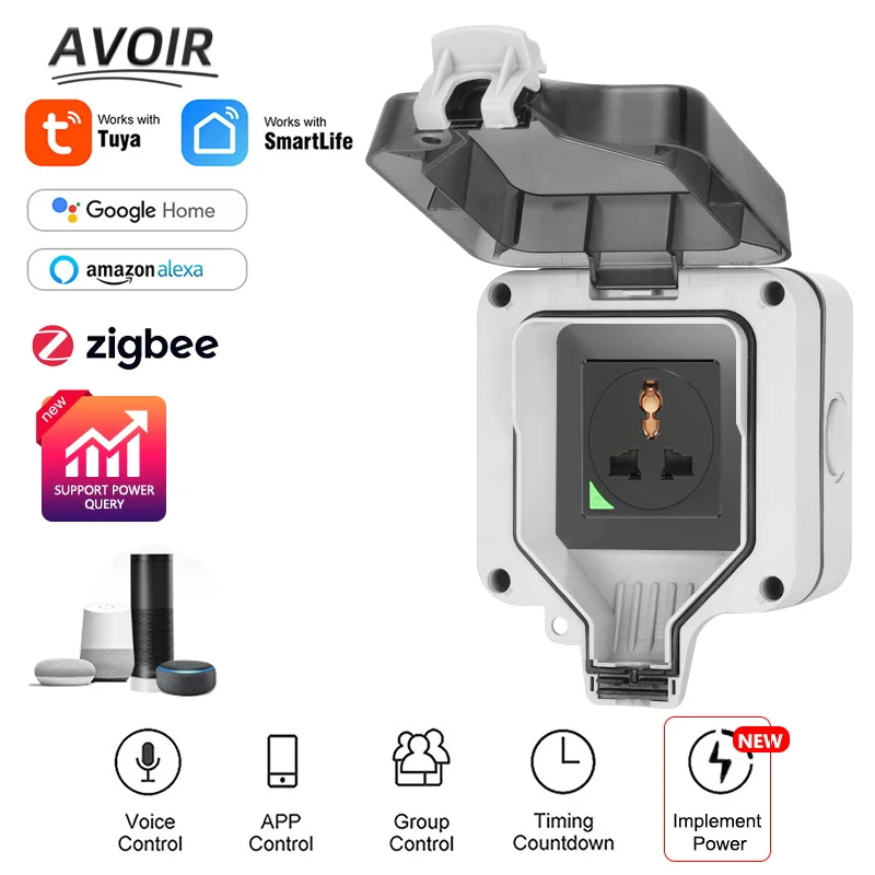 Avoir-Zigbee-Tuya-Electrical-Outlet-Outdoor-IP66-Wall-Waterproof-Socket ...