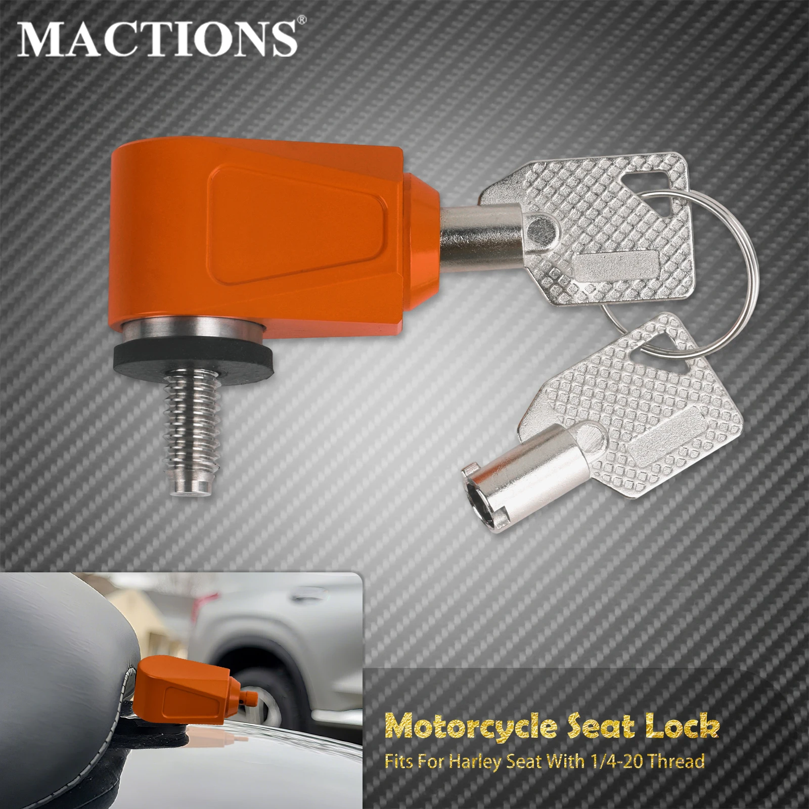 Motorcycle Seat Bolt Seat Lock Anti Theft 1/4-20 Thread Screw For ...