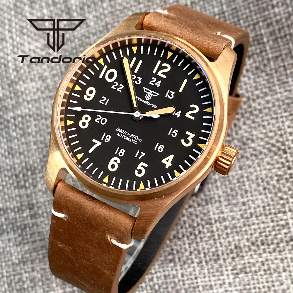 Tandorio Real Cusn8 Bronze Luxury 200M Diver Automatic Men's Watch NH35 ...