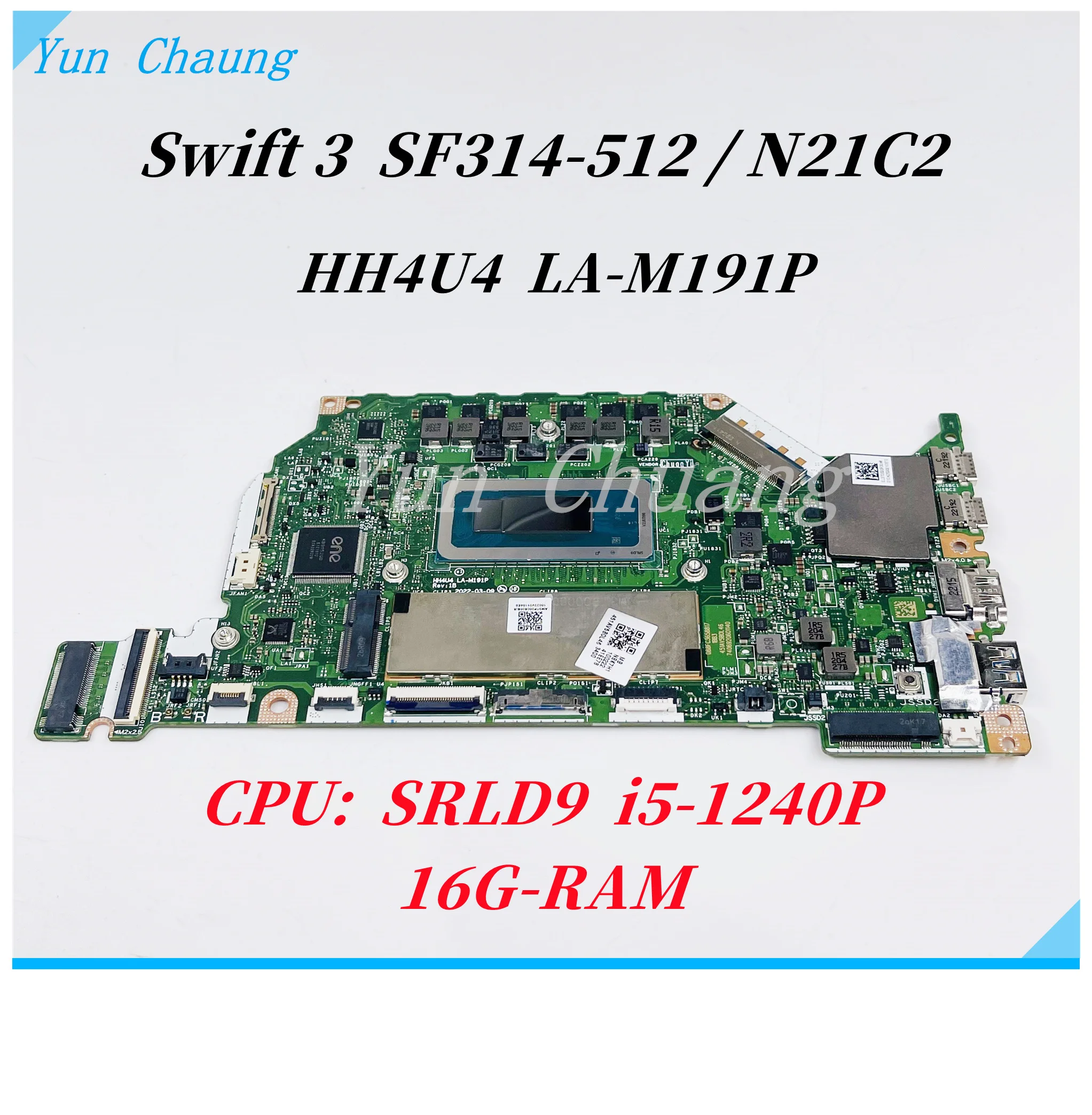 HH4U4 LA-M191P Mainboard For Acer Swift 3 SF314-512 N21C2 Laptop ...