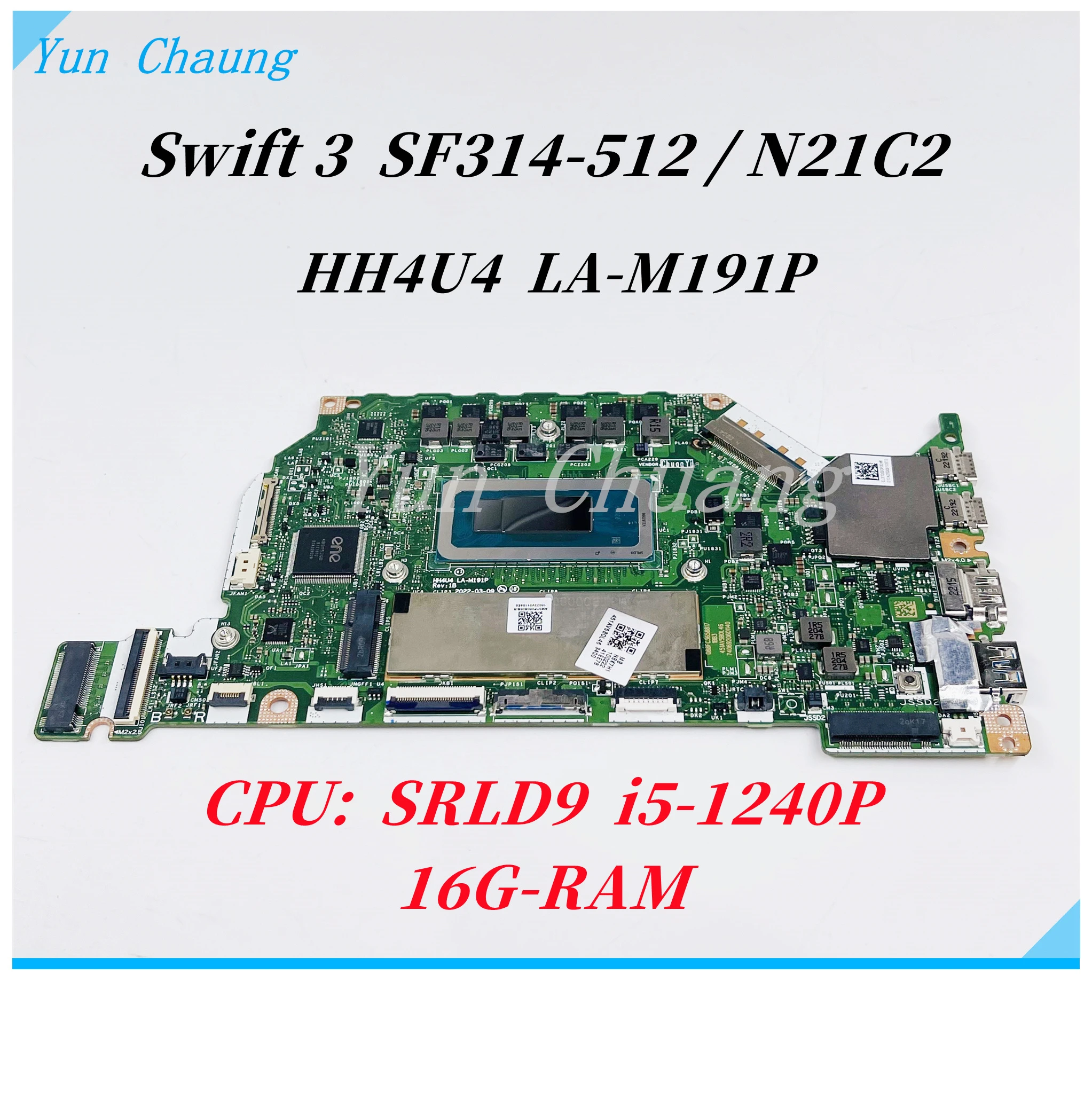 HH4U4 LA M191P Mainboard For Acer Swift 3 SF314 512 N21C2 Laptop Motherboard NB.K7H11.002 With ...
