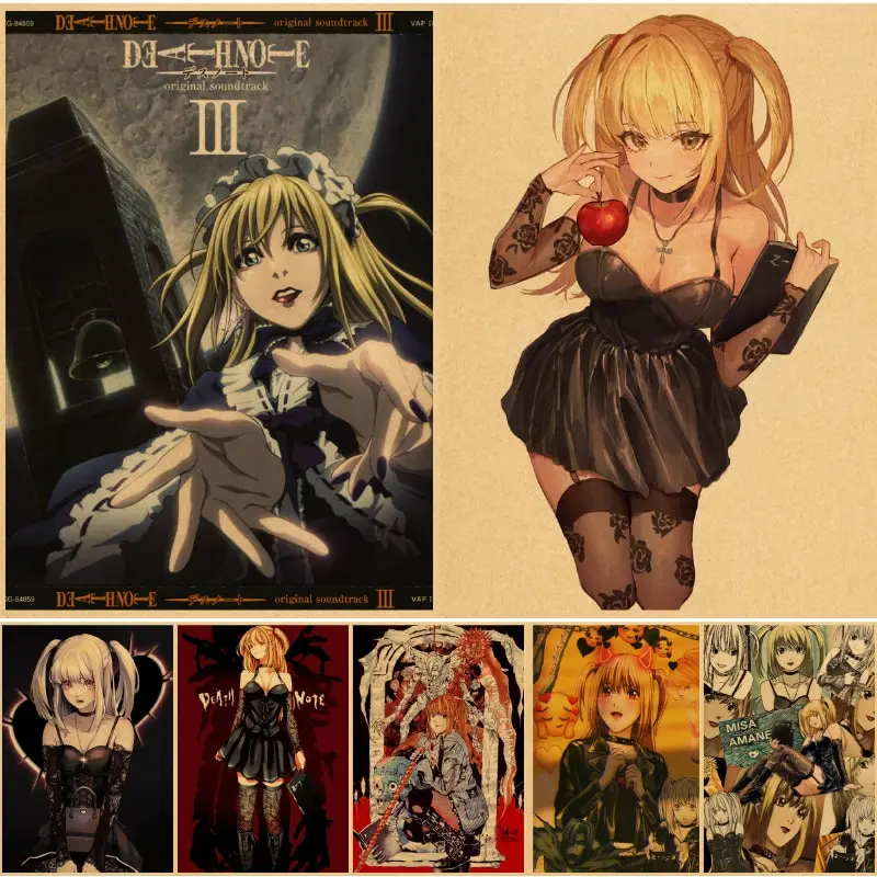 Death Note Anime Wall Art Prints Misa Kraft Paper Poster Classic Home ...