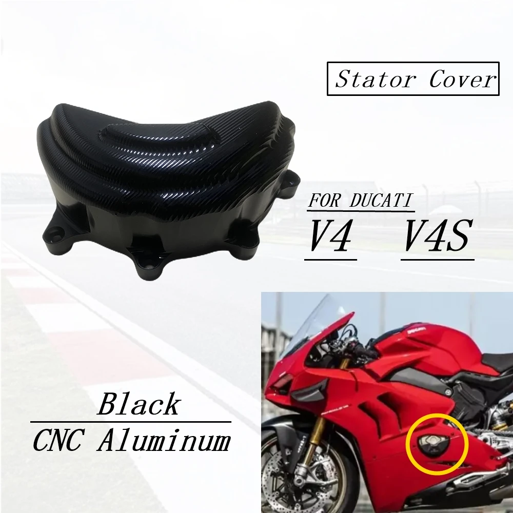 V4 V4S Left Engine Stator Cover Motorcycle Alternator Cover Cap Black ...