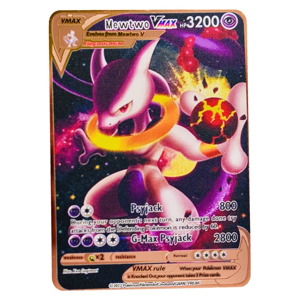 Card Metal Pokémon Letters Mewtwo Gx Pikachu Charizard Vmax Genga ...