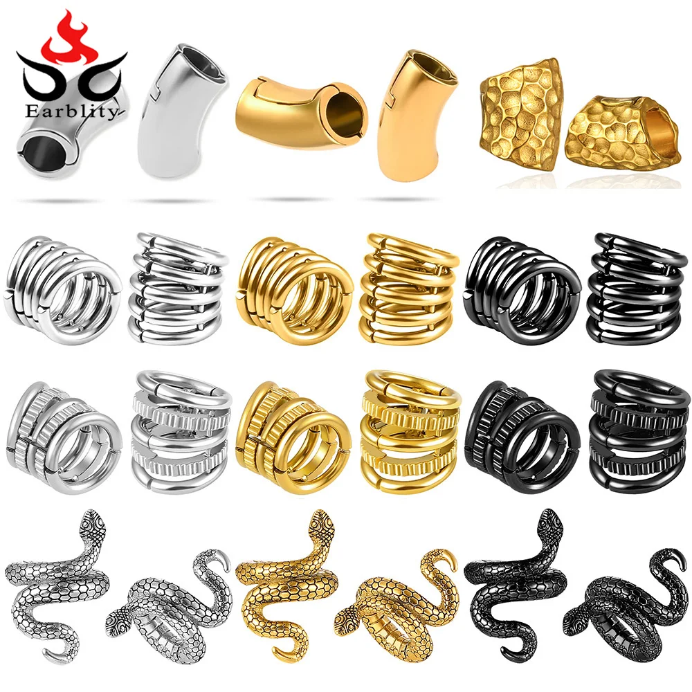 Earblity-1PCS-316-Stainless-Steel-Lobe-Cuffs-Ear-Gauges-Stacker-Rings ...