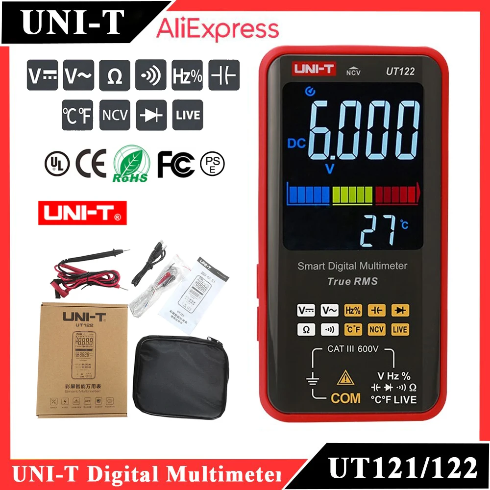 UNI-T-UT121A-UT121B-UT122-Smart-Multimeter-Professional-Digital-Voltage ...