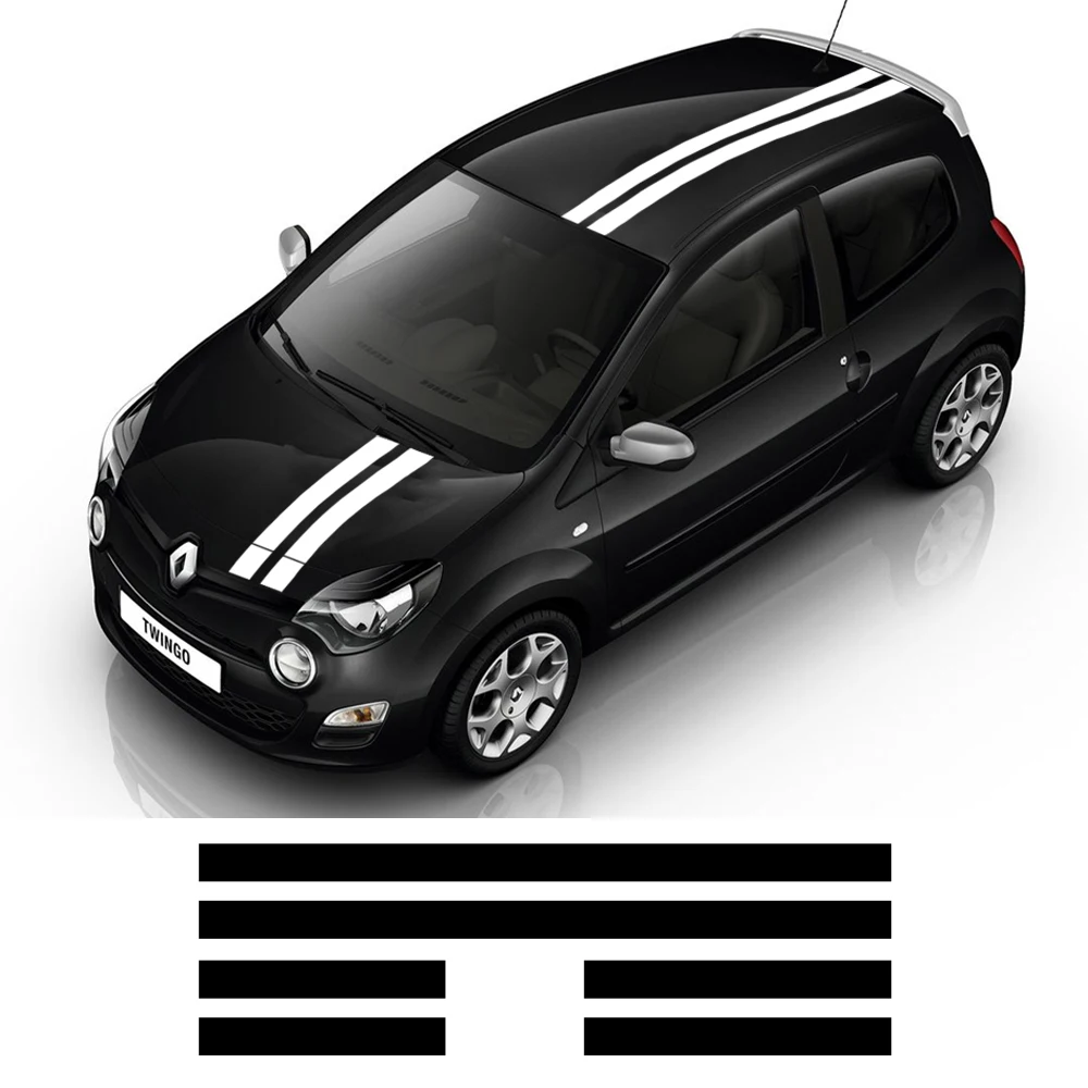 Racing Stripe Style Car Kit Stickers For Renault Twingo 2 3 Vinyl Film ...